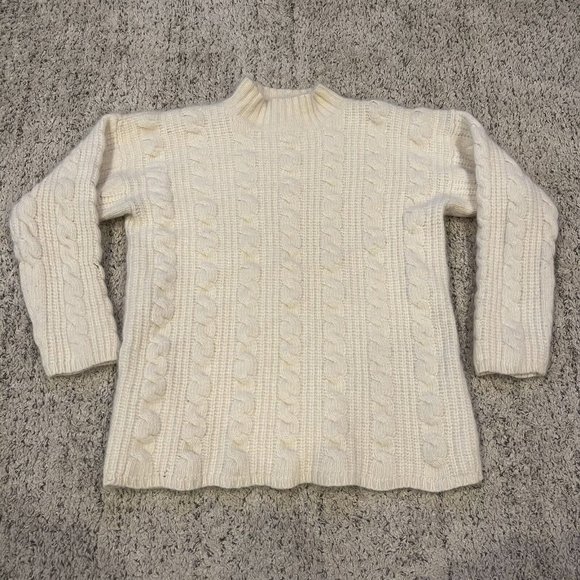 Jay Jacobs | Sweaters | Jay Jacobs Vintage Ivory Lambswool Angora Cable ...